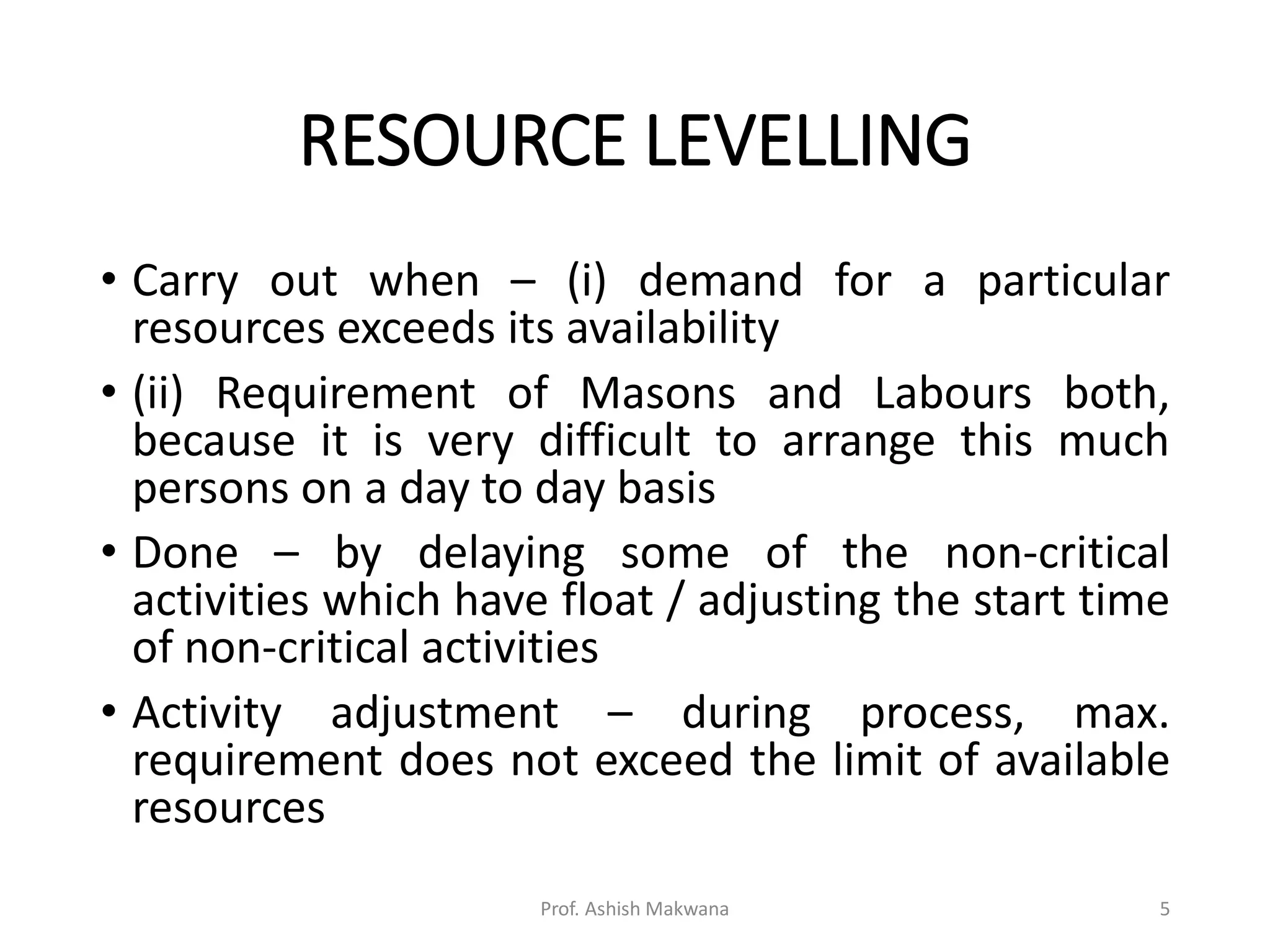 Resources allocation and resources scheduling_Construction Management | PDF