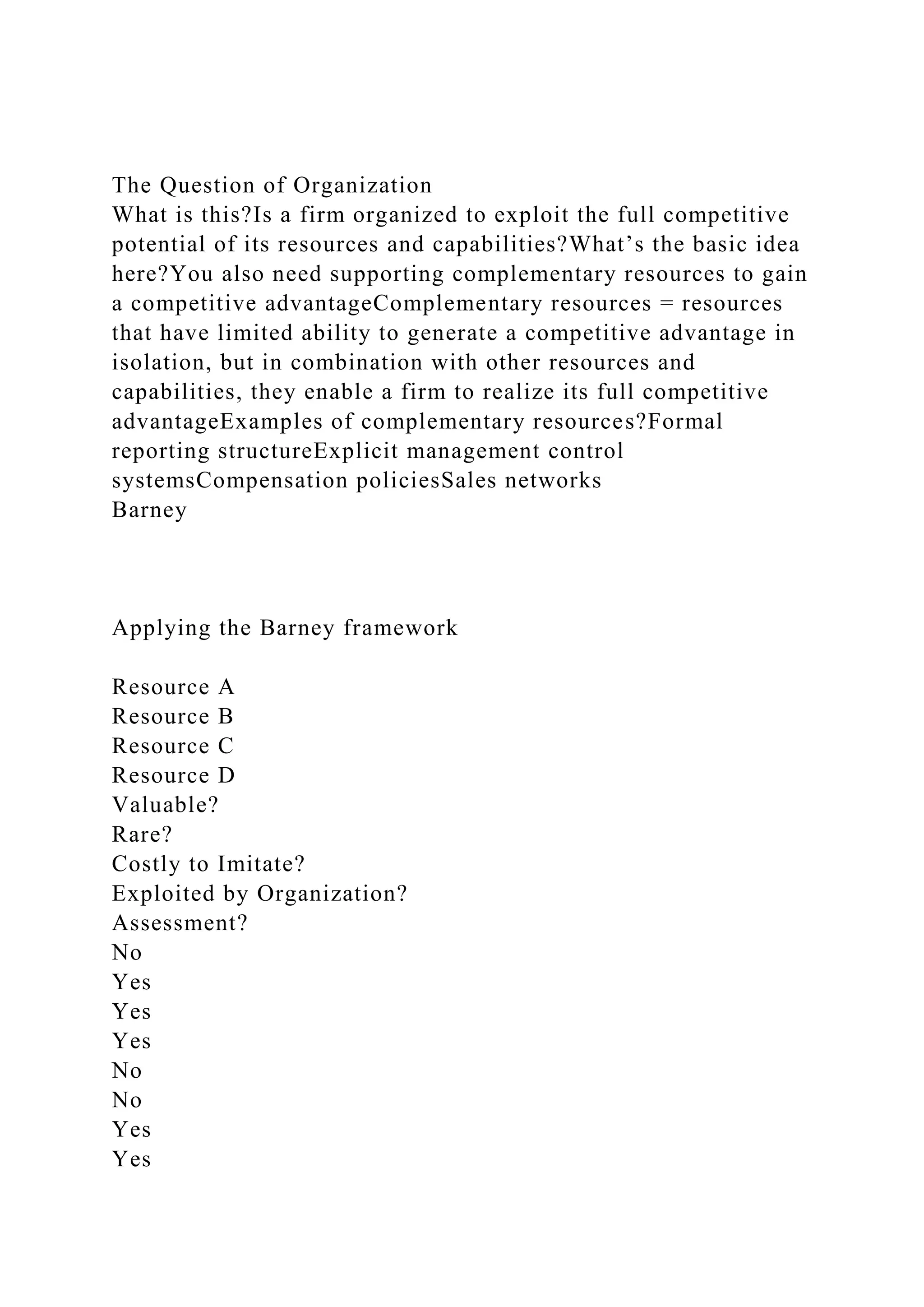Resources and CapabilitiesThe RBV and the VRIO Framework.docx