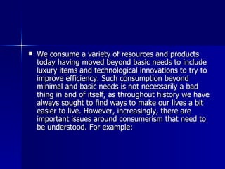 Resources And Consumption | PPT