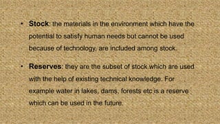 RESOURCES AND DEVELOPMENT PPT | PPTX