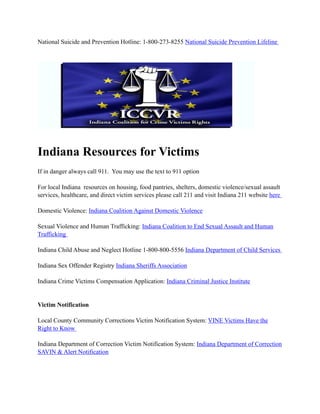 Resources for Victims of Crime from the Indiana Coalition for Crime ...