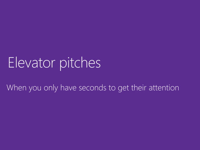 Resources elevator pitches | PPT