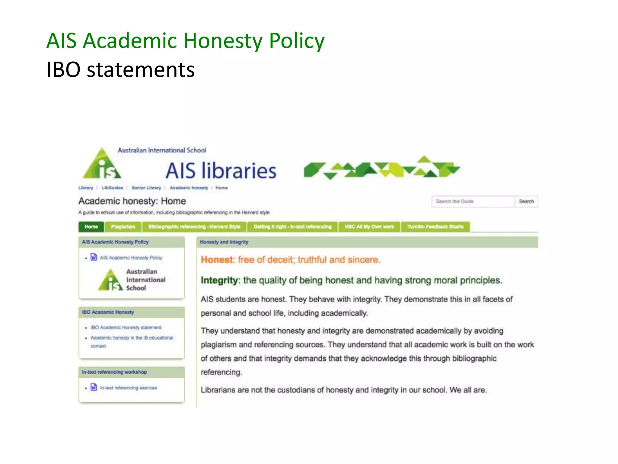 Resources for academic honesty | PPTX | Education
