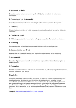Building Community Partnerships: Need, Resources, Benefits | Future ...