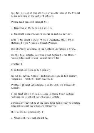 Resources for Week Four Discussion – The Supreme Court and Jud.docx