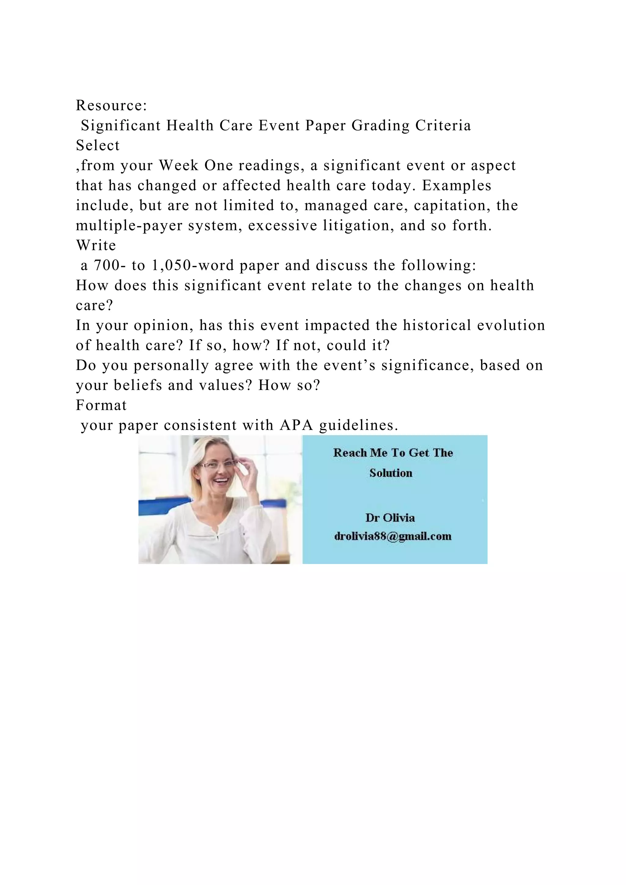 Resource Significant Health Care Event Paper Grading CriteriaSe.docx
