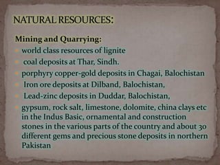 Resources of pakistan slides | PPTX