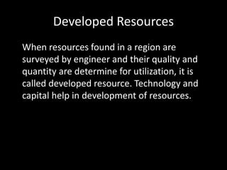 Resources on the basis of development | PPTX