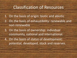 Resources on the basis of development | PPTX