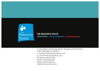 Resource space brochure | PDF