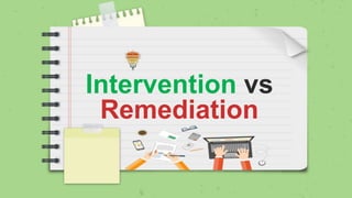 Development of Intervention Materials and Remedial Lessons for Learners ...
