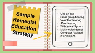 Development of Intervention Materials and Remedial Lessons for Learners ...