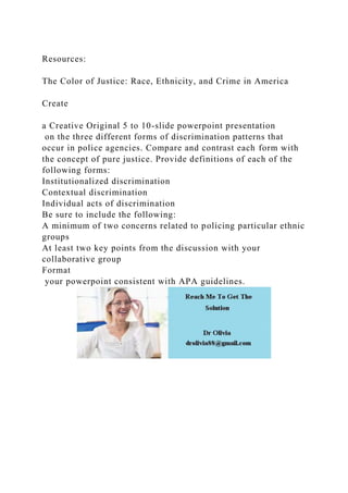 ResourcesThe Color of Justice Race, Ethnicity, and Crime in Am.docx