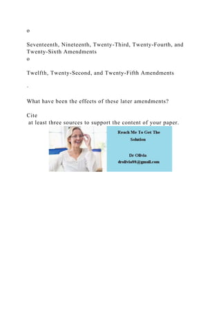 Resources The United States Constitution and the 27 amendments .docx