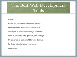 Resources and Tools For Website Development | PPT