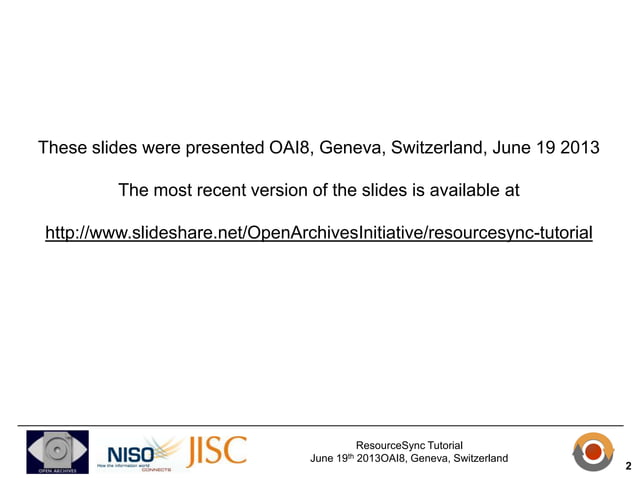 ResourceSync tutorial OAI8 | PPT