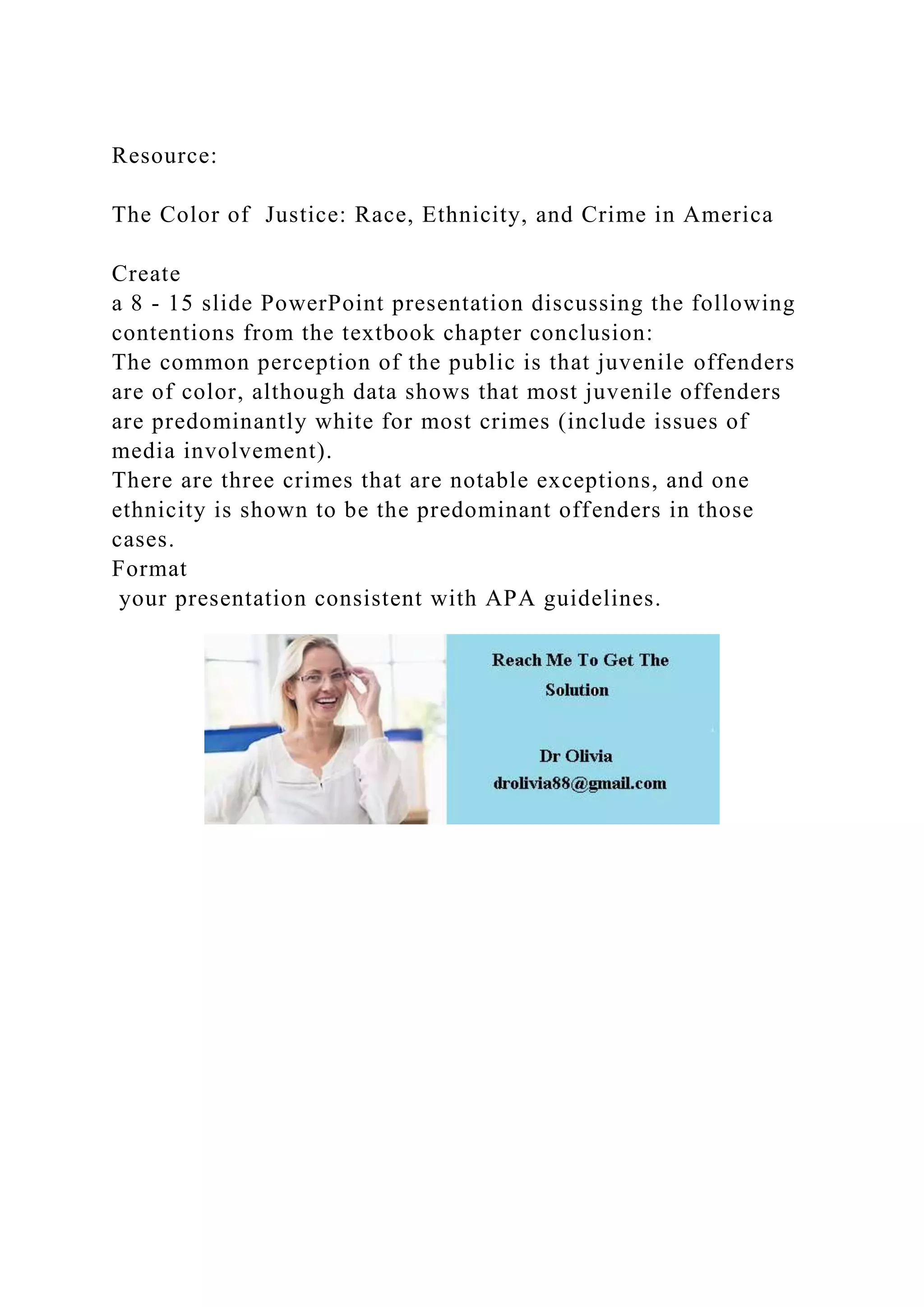 ResourceThe Color of Justice Race, Ethnicity, and Crime in Am.docx