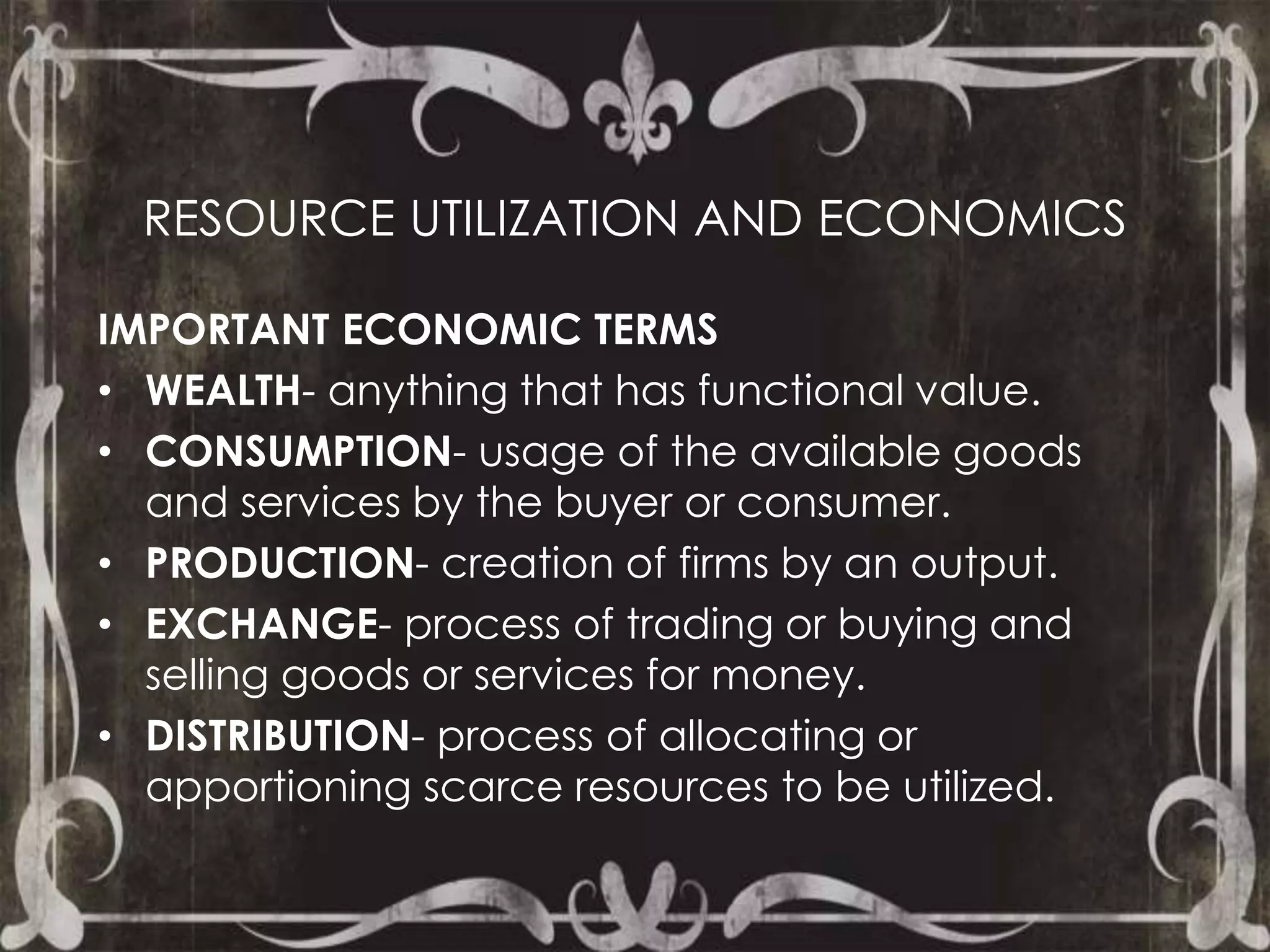 Resource Utilization and Economics | PPSX