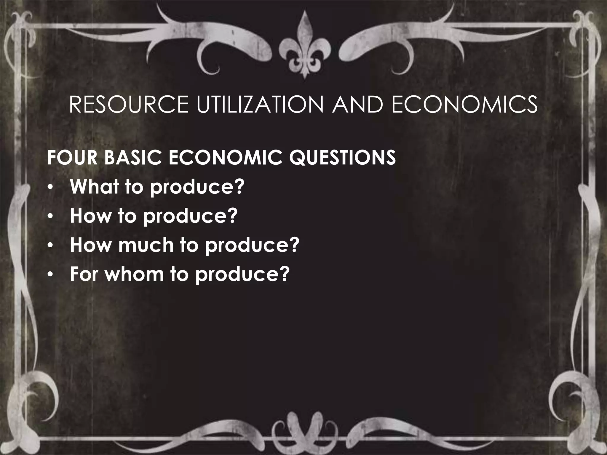 Resource Utilization and Economics | PPSX