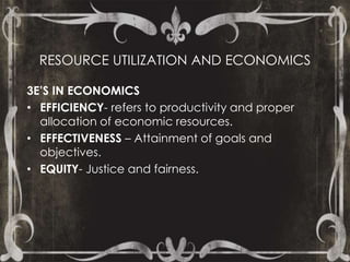 Resource Utilization and Economics | PPSX