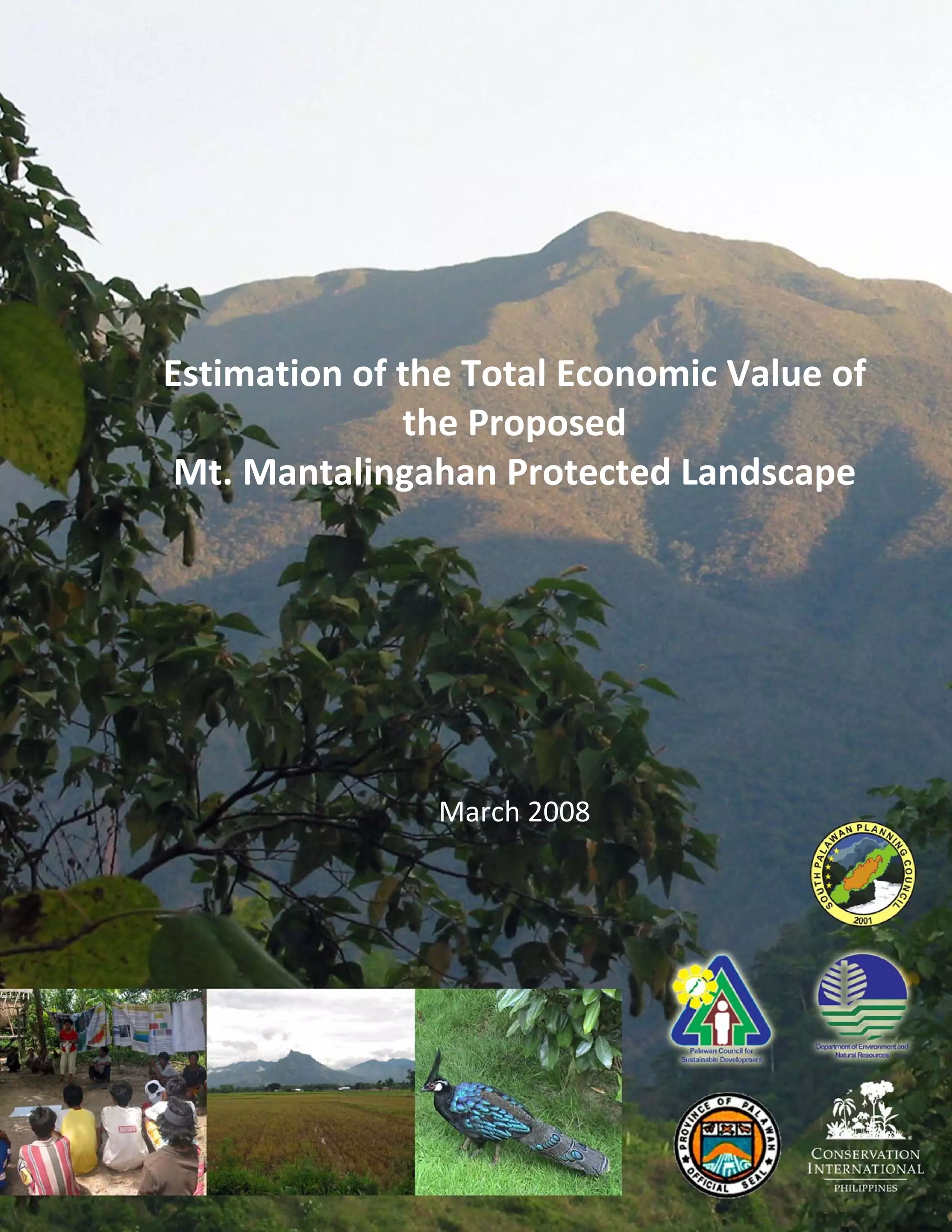 Estimation of the Total Economic Value of the Proposed Mt ...