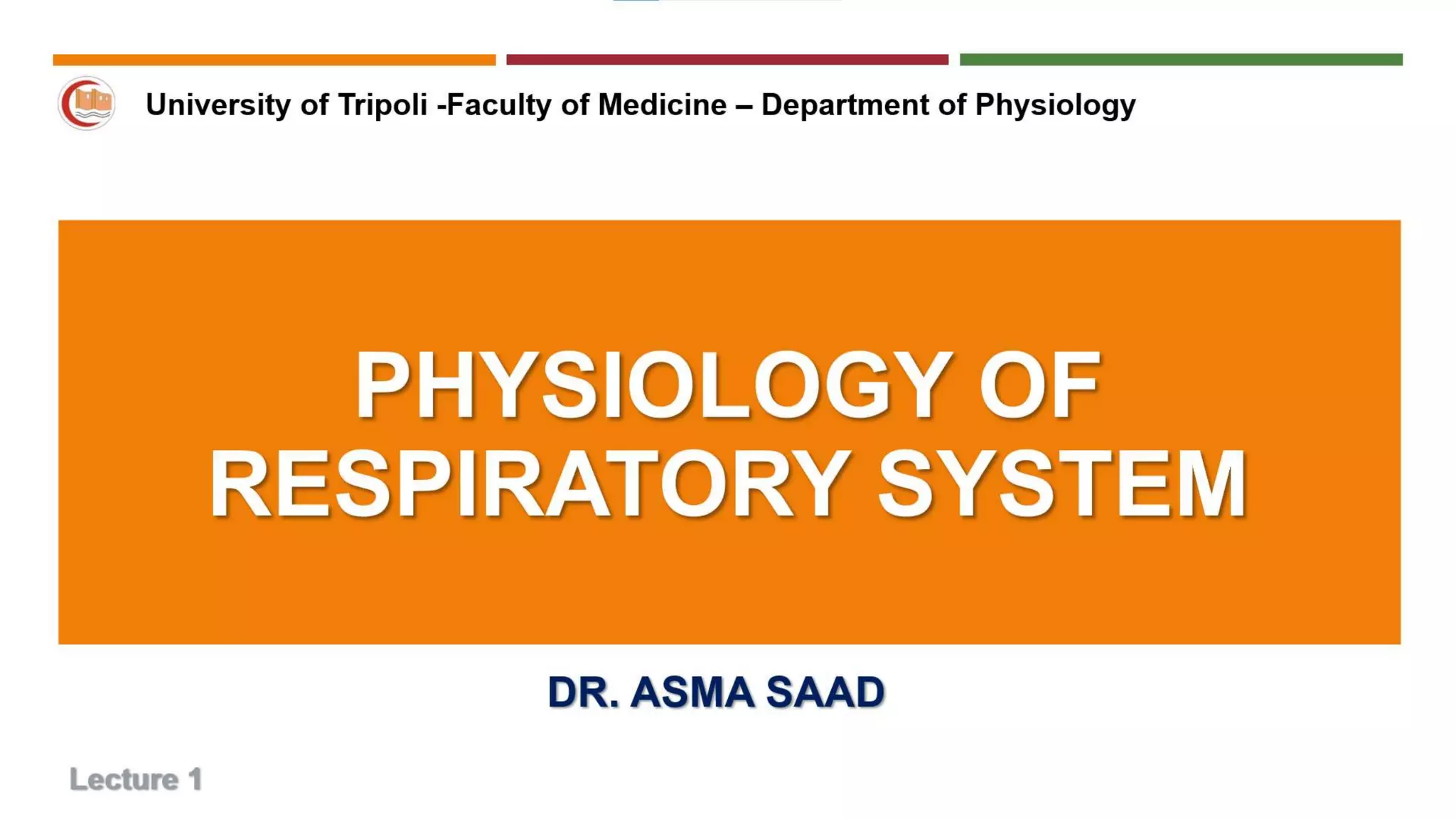 Physiology of Respiratory System: Introduction | PPTX