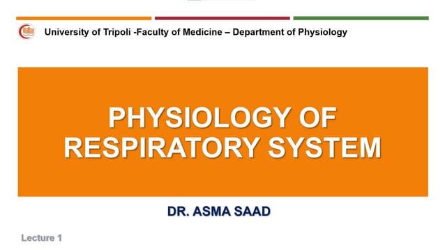 Physiology of Respiratory System: Introduction | PPTX