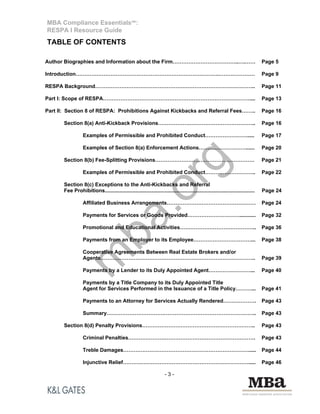 MBA Compliance Essentials: RESPA I Resource Guide | PDF