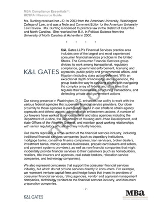 MBA Compliance Essentials: RESPA I Resource Guide | PDF