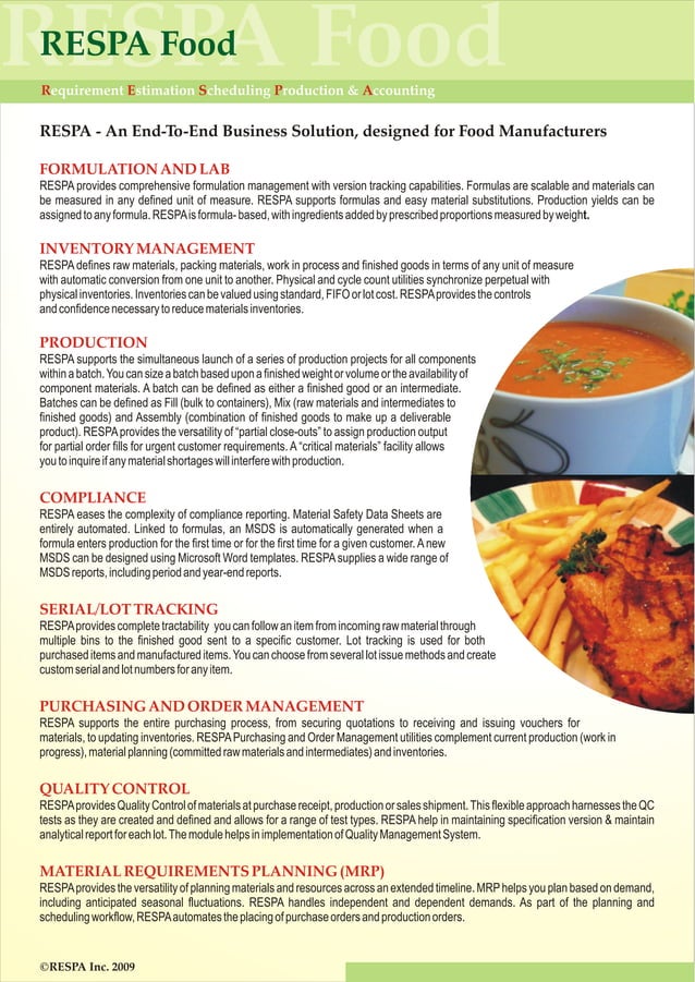 Respa For Food Ind | PDF