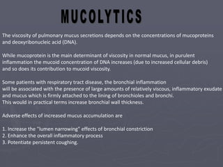 respiratory pharmacology drugs for pharmacy Students | PPT