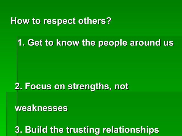 Respect | PPT
