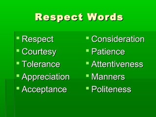 Respect | PPT