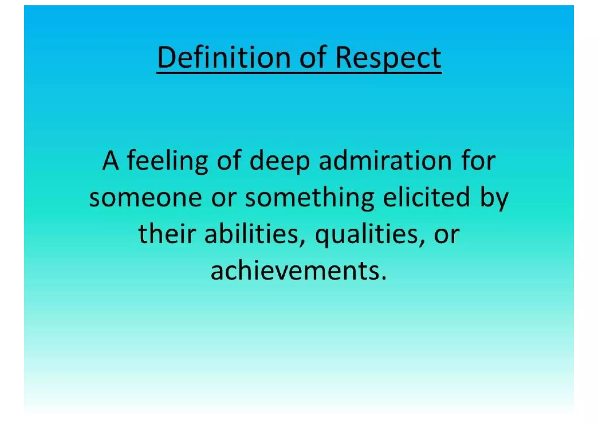 Respect | PDF