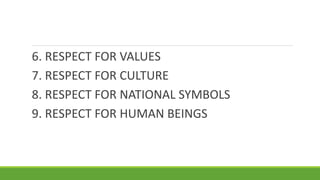Respect in valuing others and topics in good manners and right conduct ...