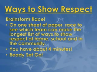 BMS Character Education - Respect | PPTX | Education