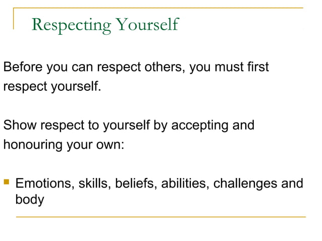 Respect powerpoint 26 slides | PPT | Dating | Family and Relationships