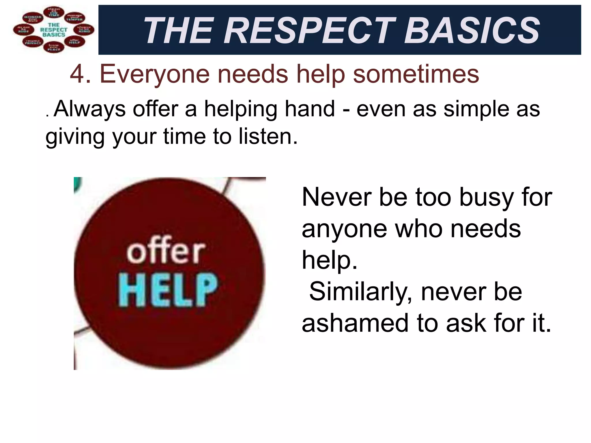 The Respect Basics -Respect begets respect | PPT