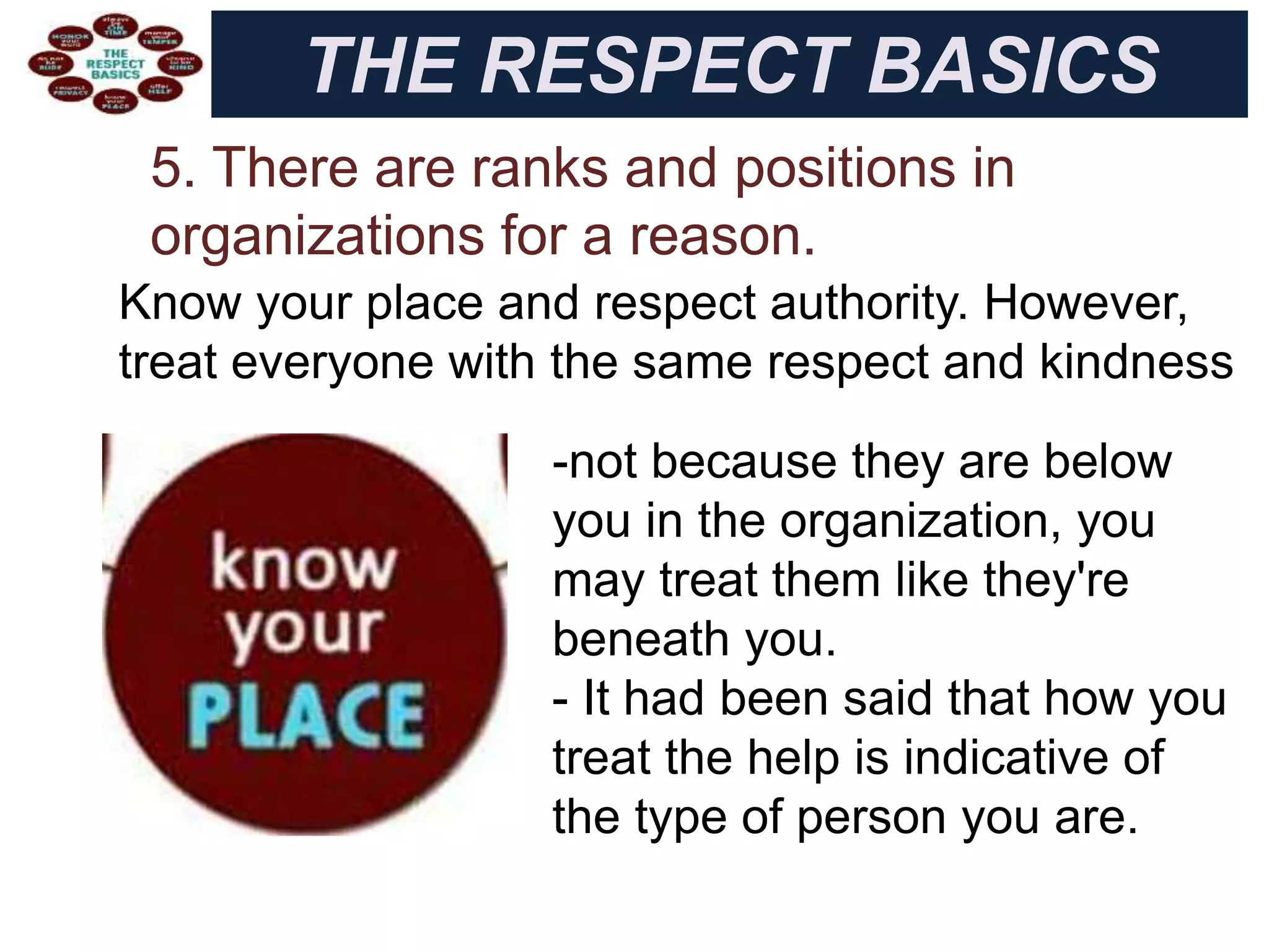 The Respect Basics -Respect begets respect | PPT