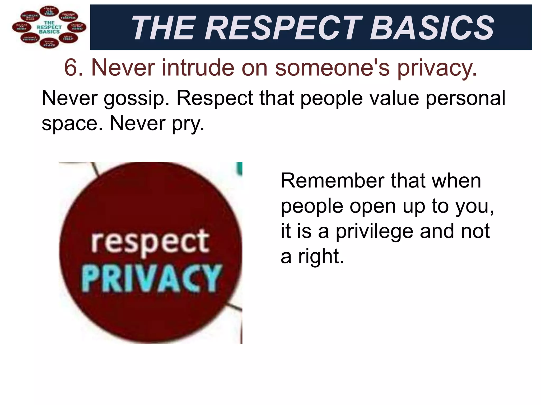 The Respect Basics -Respect begets respect | PPT