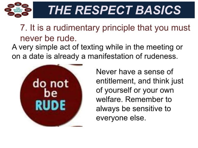 The Respect Basics -Respect begets respect | PPT