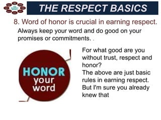 The Respect Basics -Respect begets respect | PPT