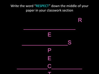 Respect lesson | PPTX | Education