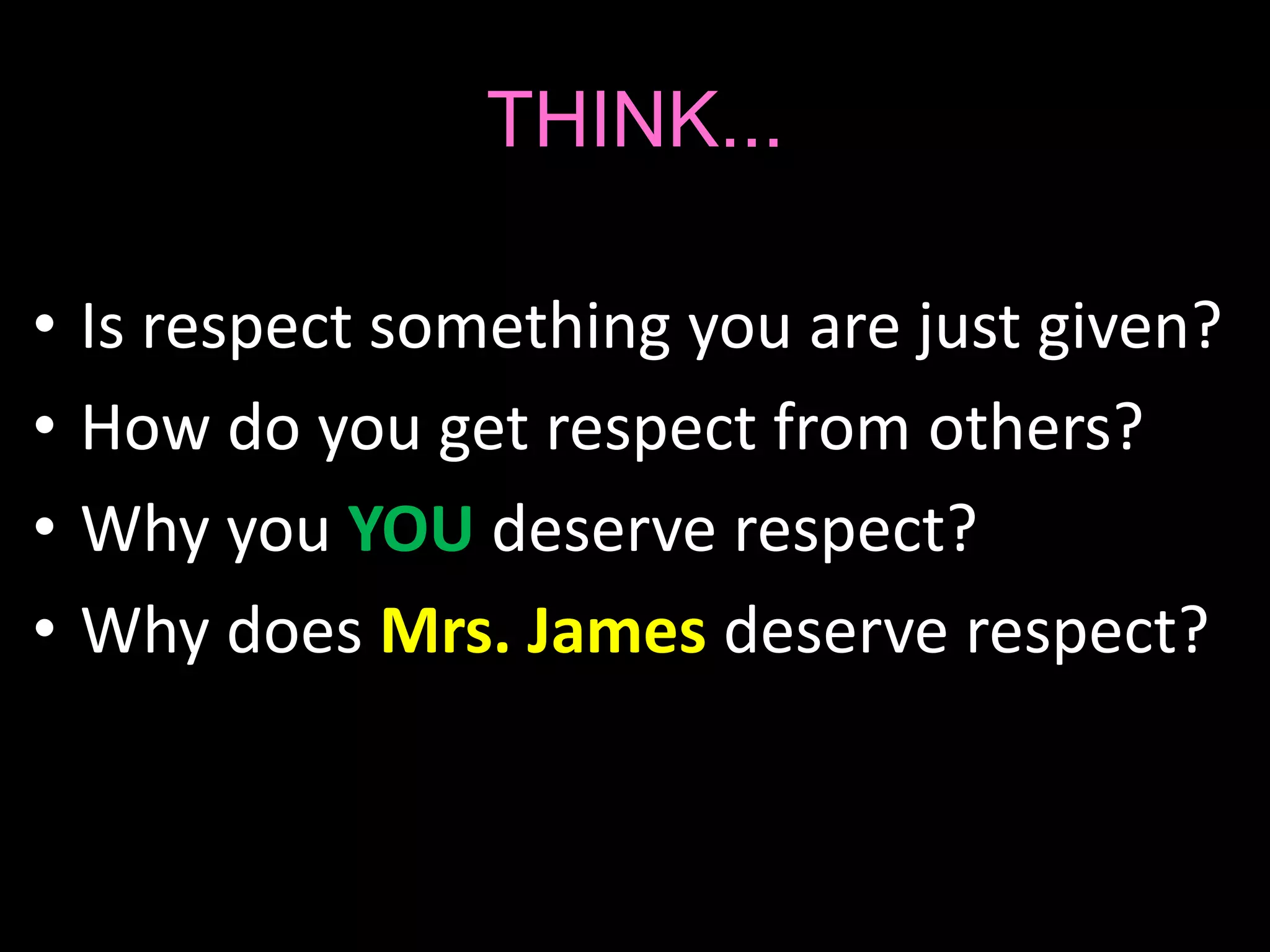 Respect lesson | PPT