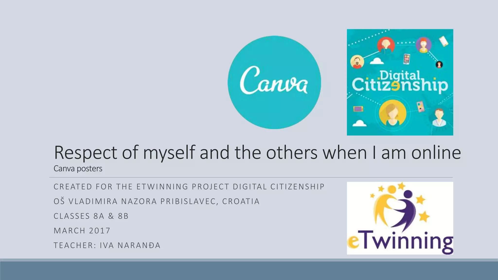 Respect of myself and the others when I am online - Canva posters | PPTX