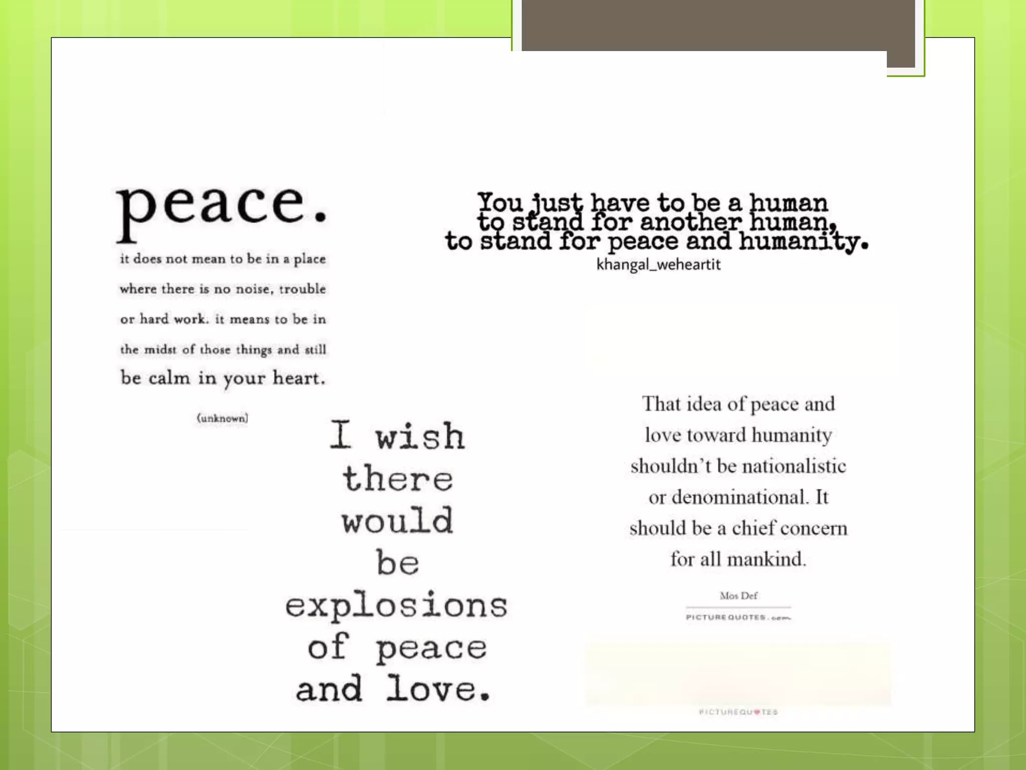 Respect, peace and dignity | PPTX