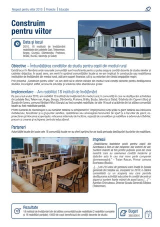 Respect pentru viitor 2010 - Educatie | PDF