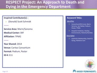 RESPECT Project: An Approach to Death and Dying in the Emergency ...