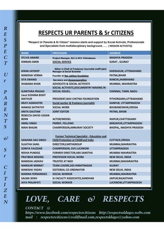 Respect ur parents & sr citizens(Old Ages) | PDF | Family and Relationships