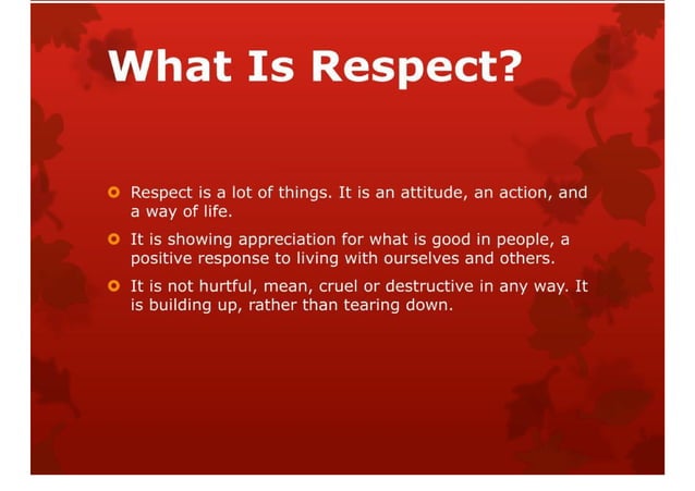 Respect Yourself And Others | PPT